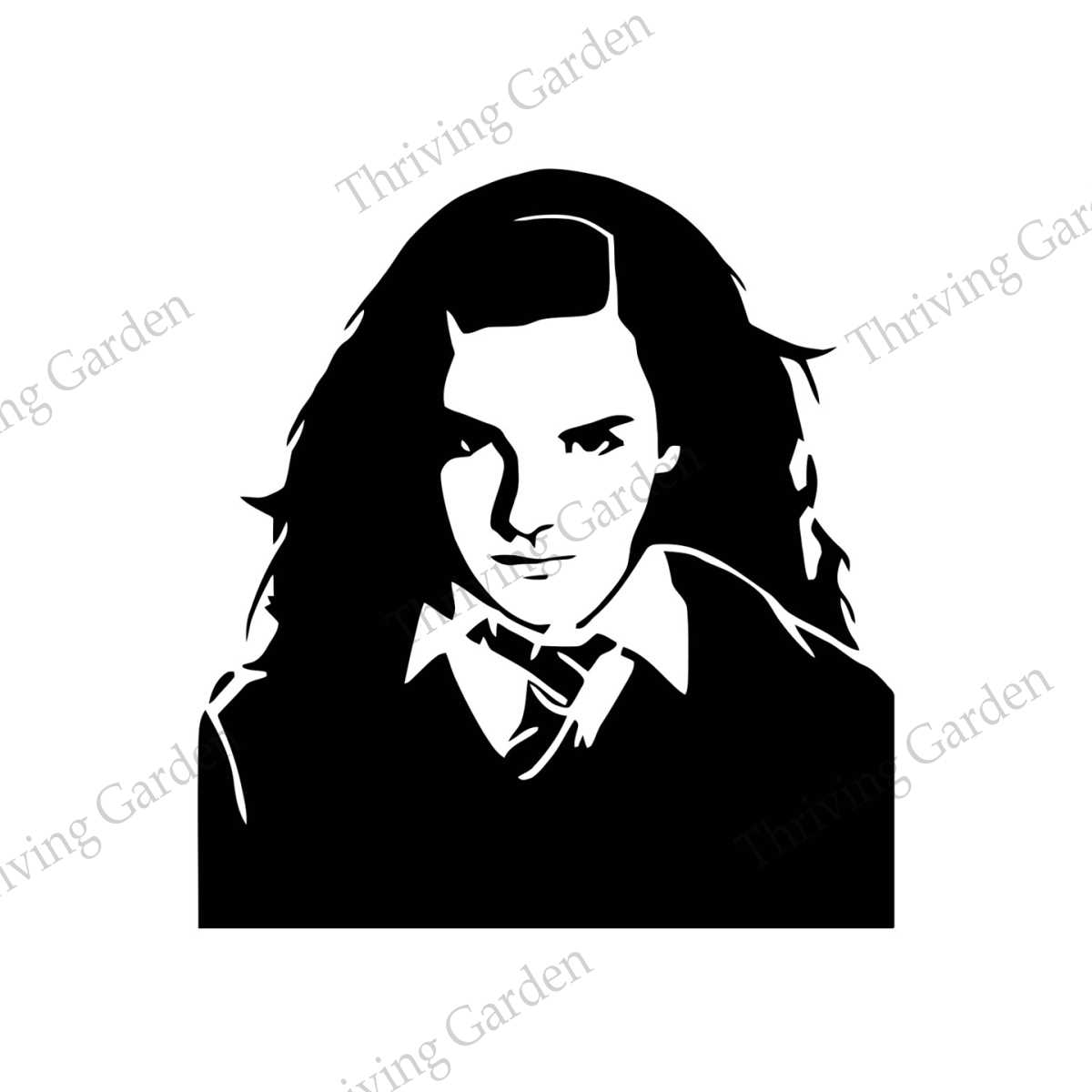 Hermione Granger Wizard Girl Silhouette Vector SVG Cricut | Inspire Uplift