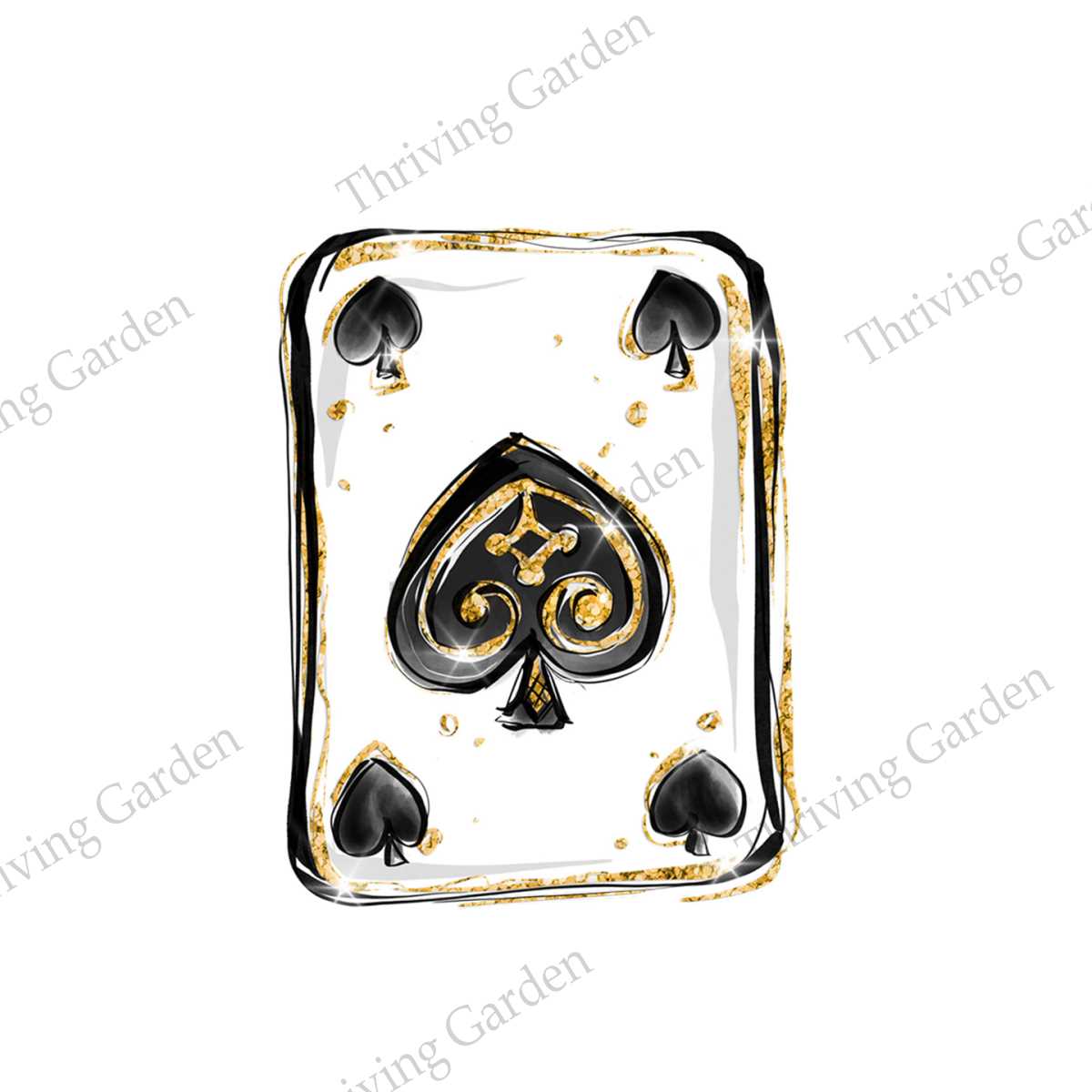 Alice In Wonderland Spades Poker Card Watercolor PNG - Inspire Uplift