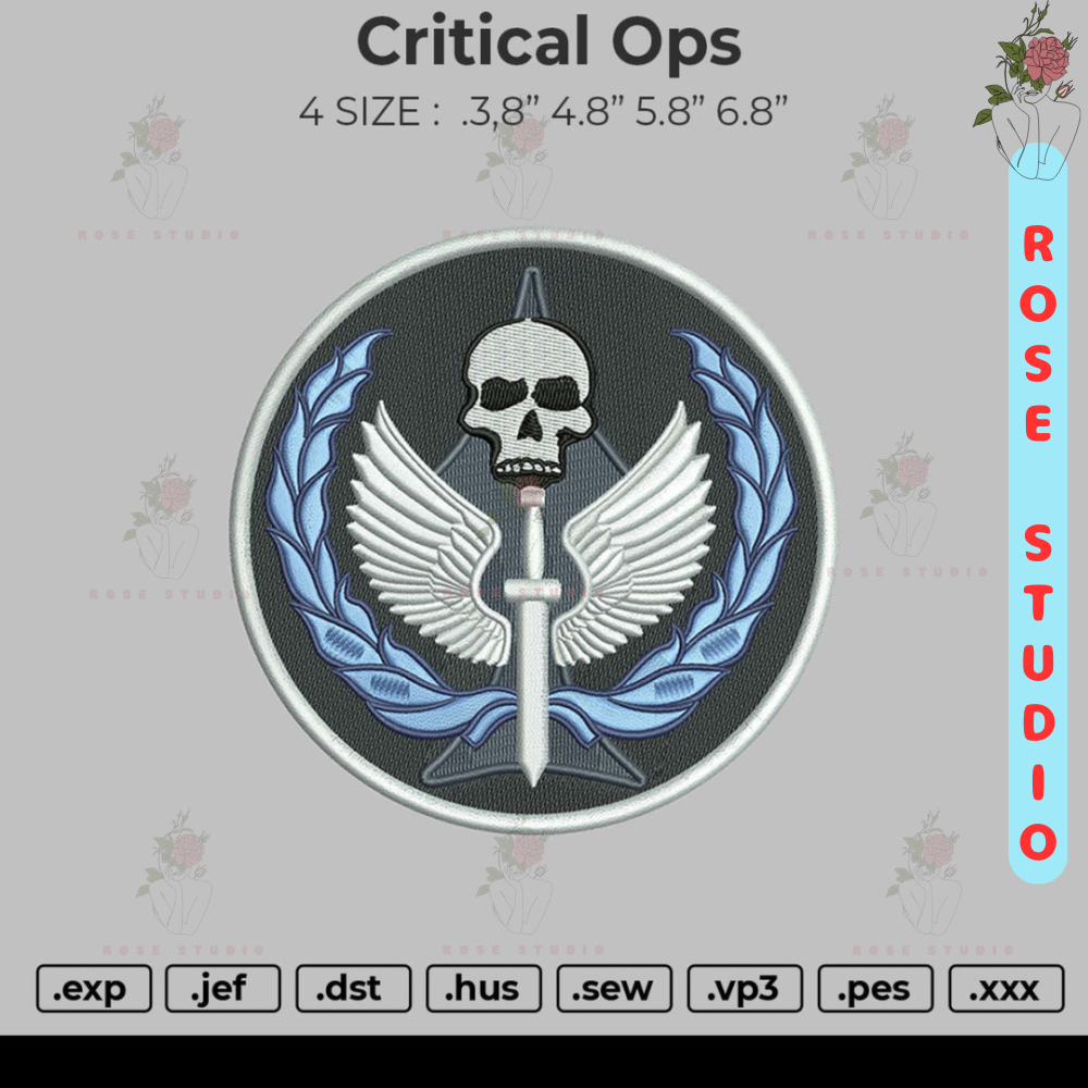 Critical Ops, Embroidery File, Embroidery Design | Inspire Uplift