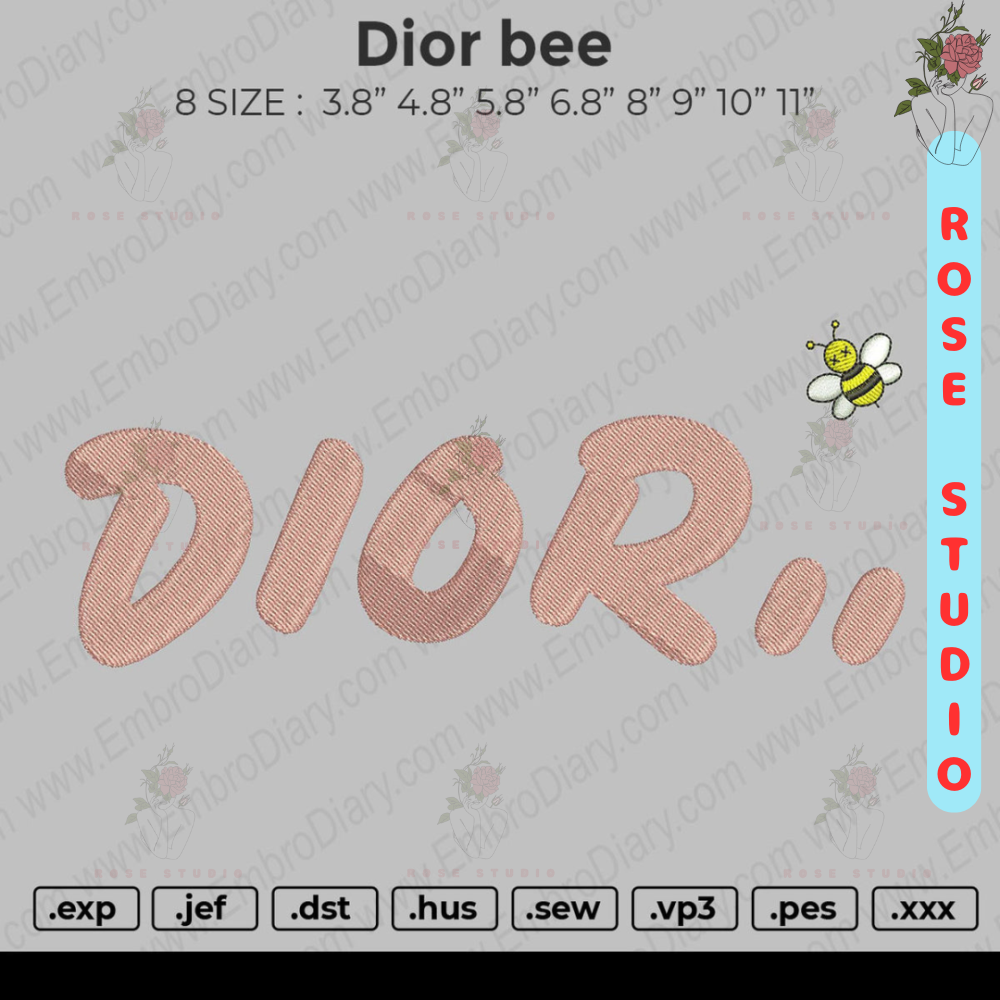 Dior Bee Embroidery 4 file, Embroidery File, Embroidery Desi | Inspire ...