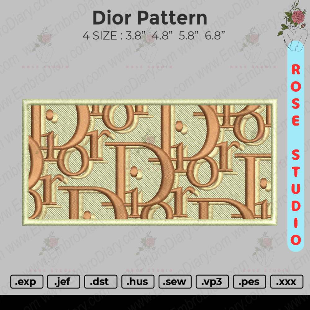 Dior Pattern Embroidery, Embroidery File, Embroidery Design | Inspire ...
