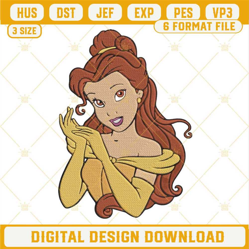 Belle Beauty And The Beast Machine Embroidery Design File.jp | Inspire ...