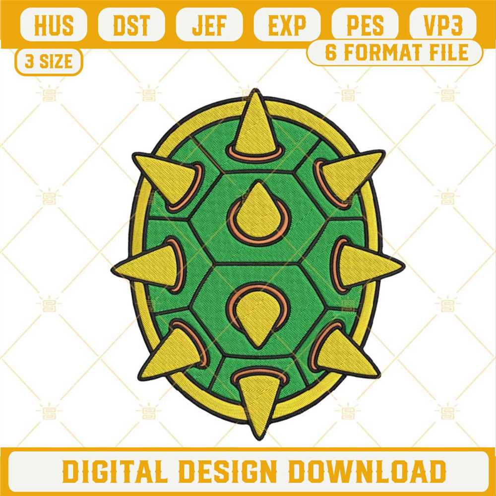 Bowser Shell Embroidery Files, King Bowser Koopa Mario Embro | Inspire ...