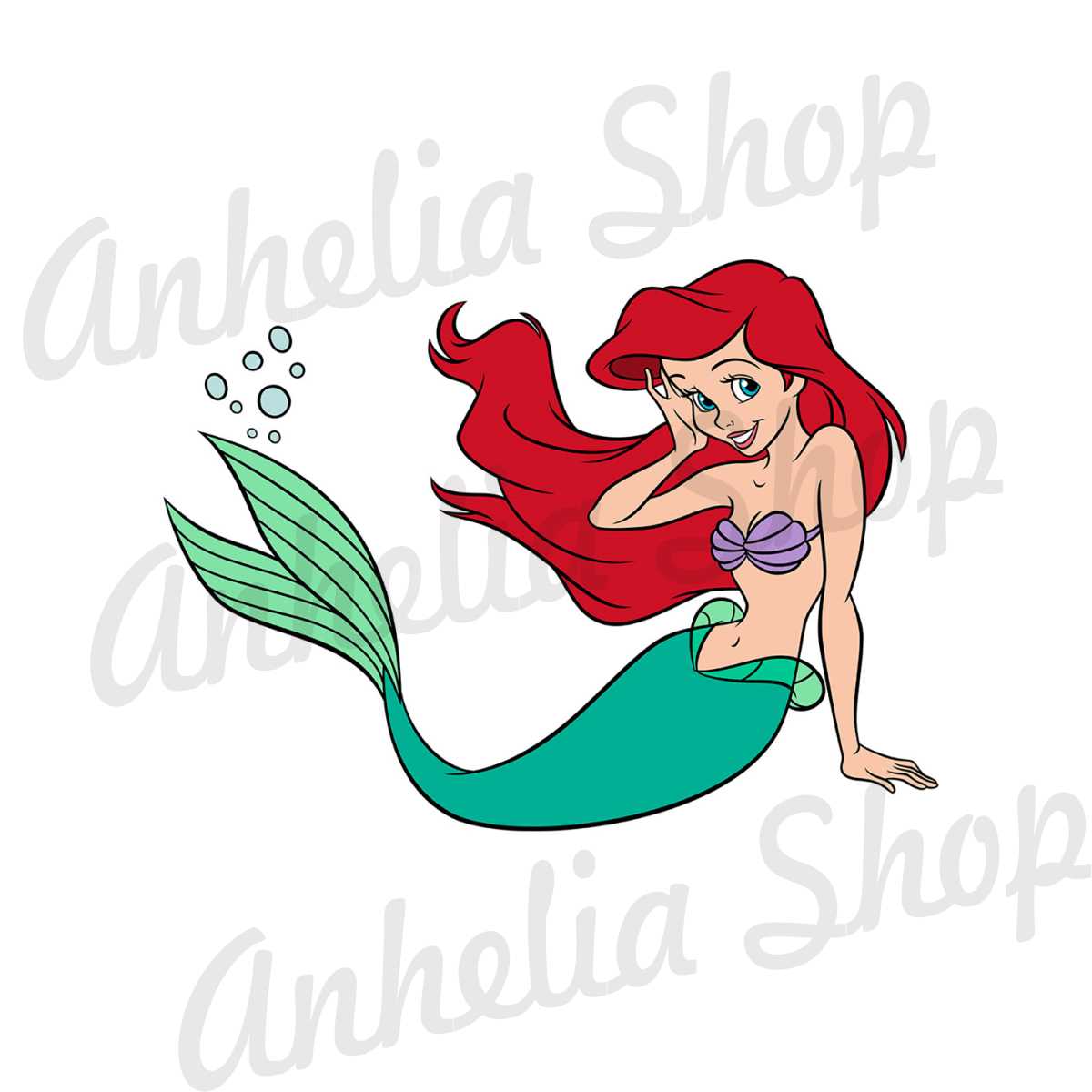 The Little Mermaid Princess Ariel Vector Clipart SVG | Inspire Uplift