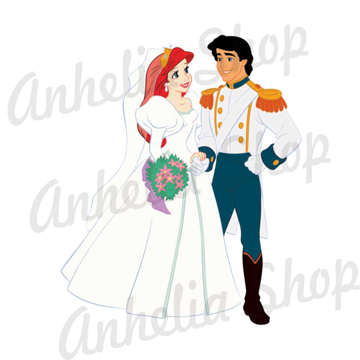 Married Prince Eric And Princess Ariel PNG | Inspire Uplift