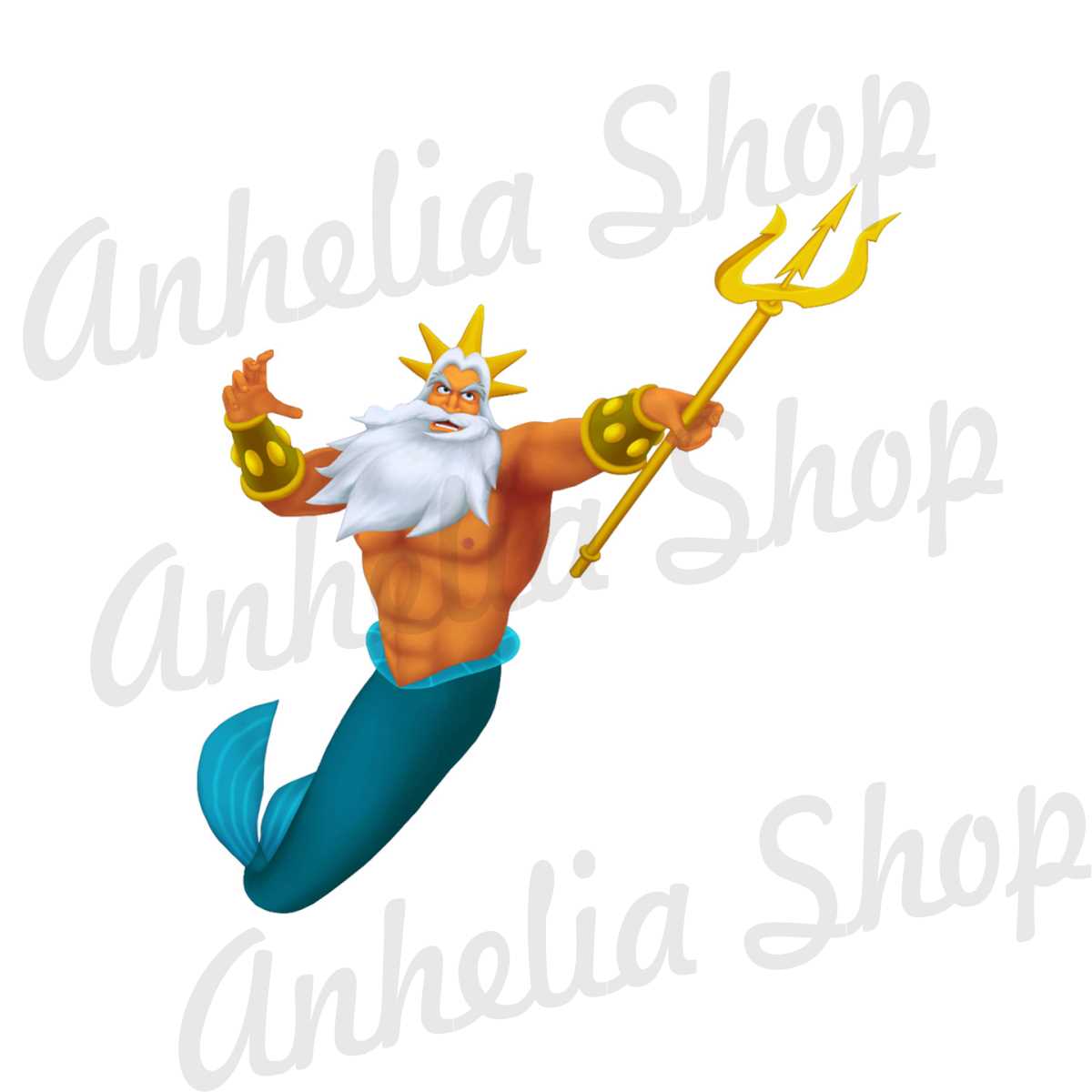 Disney Sea King Triton The Little Mermaid PNG | Inspire Uplift