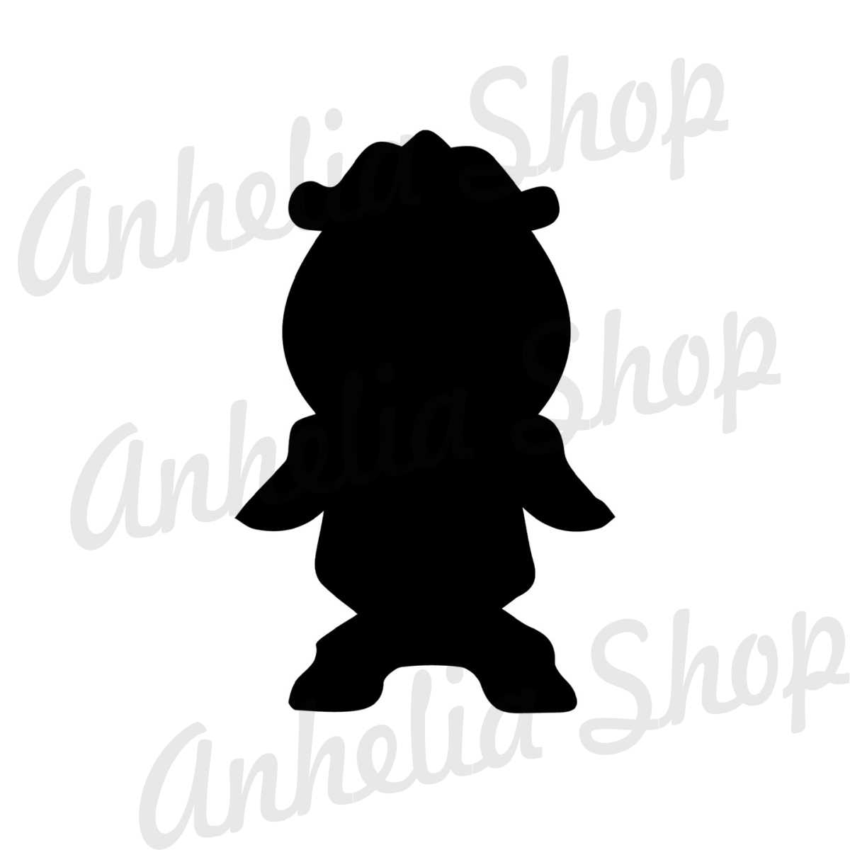 Beauty and The Beast Cogsworth Character Silhouette Vector S - Inspire ...