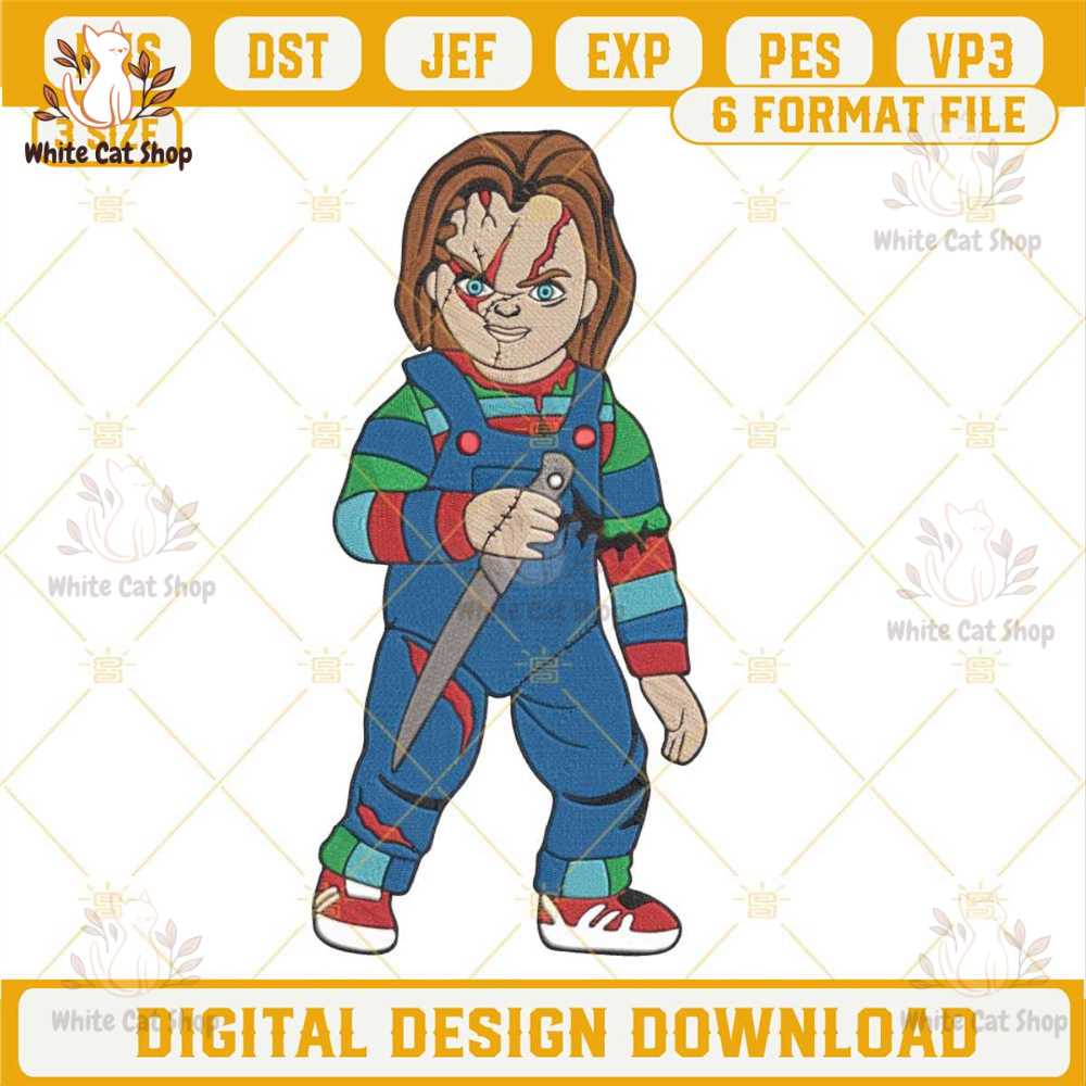 Chucky Machine Embroidery Designs, Chucky Horror Movie Hallo | Inspire ...