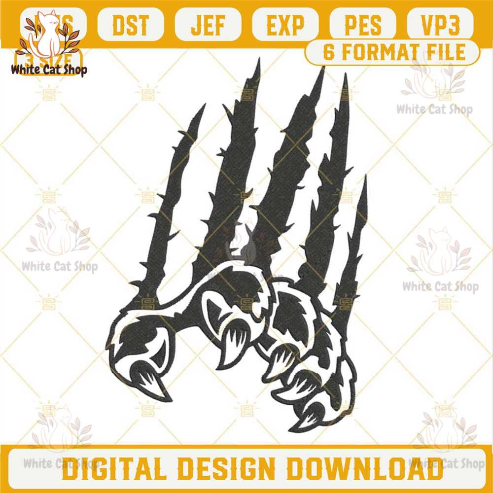 Claw Marks Embroidery Designs, Wild Animal Scratches Embroid | Inspire ...