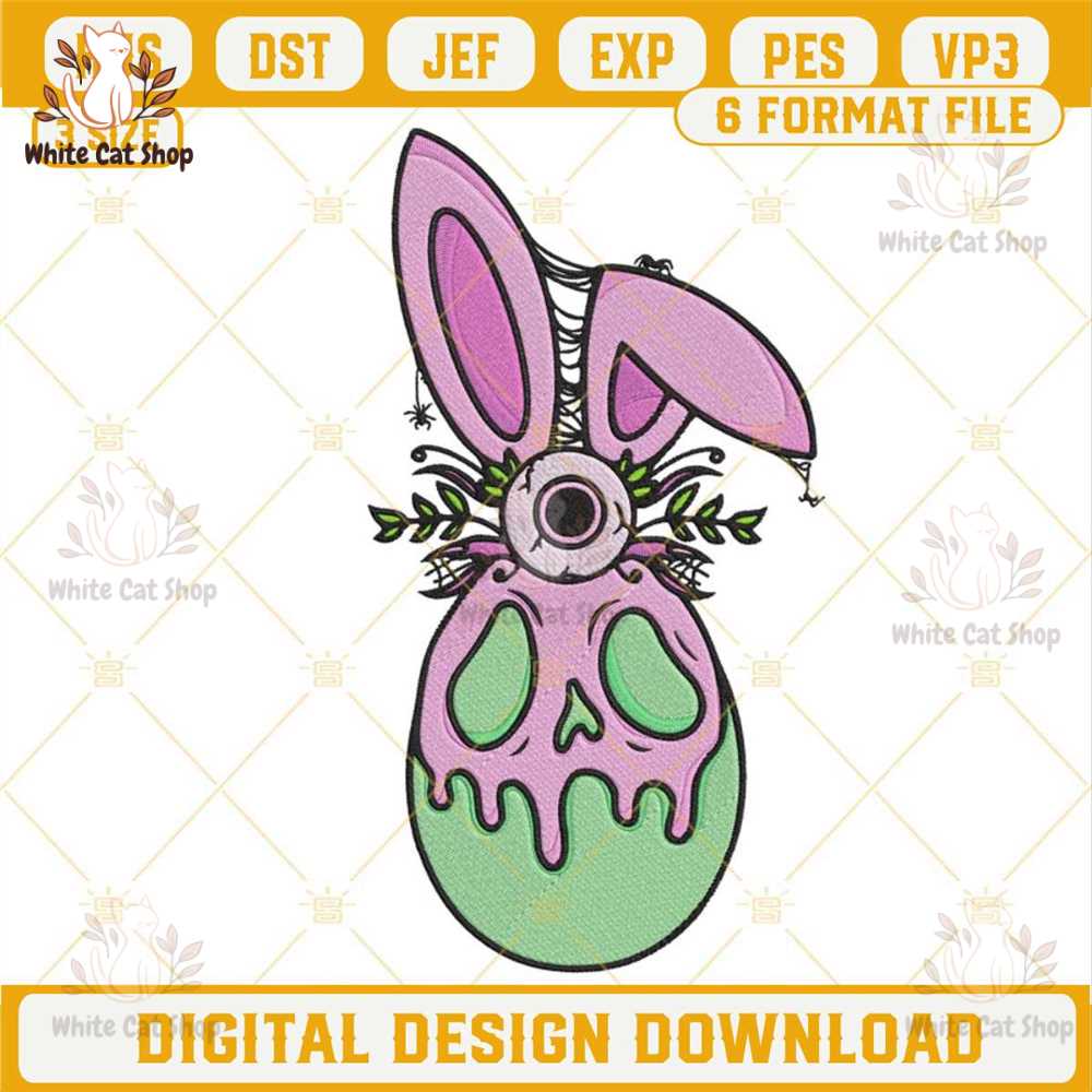 Creepy Easter Egg Embroidery Design, Horror Easter Bunny Emb | Inspire ...