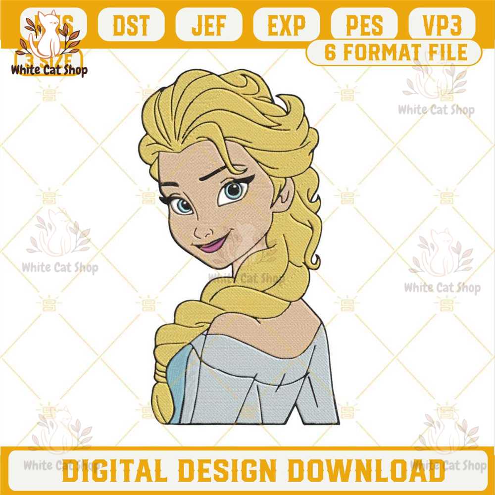 Elsa Frozen Machine Embroidery Design File, Disney Princess | Inspire ...