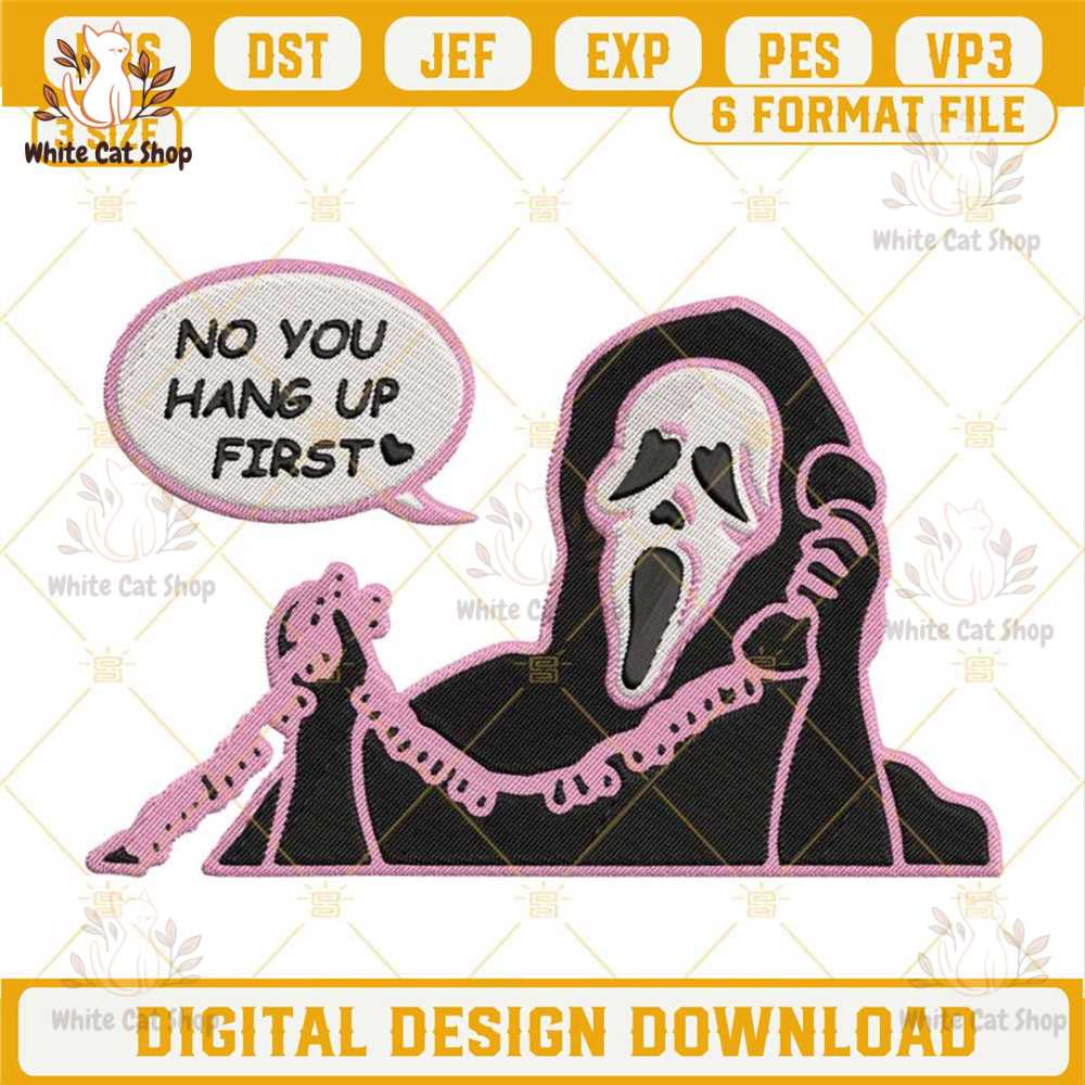 Ghostface Scream Embroidery Designs, No You Hang Up First Gh | Inspire ...