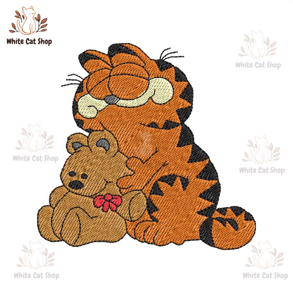 The Garfield And Bear Embroidery - Inspire Uplift