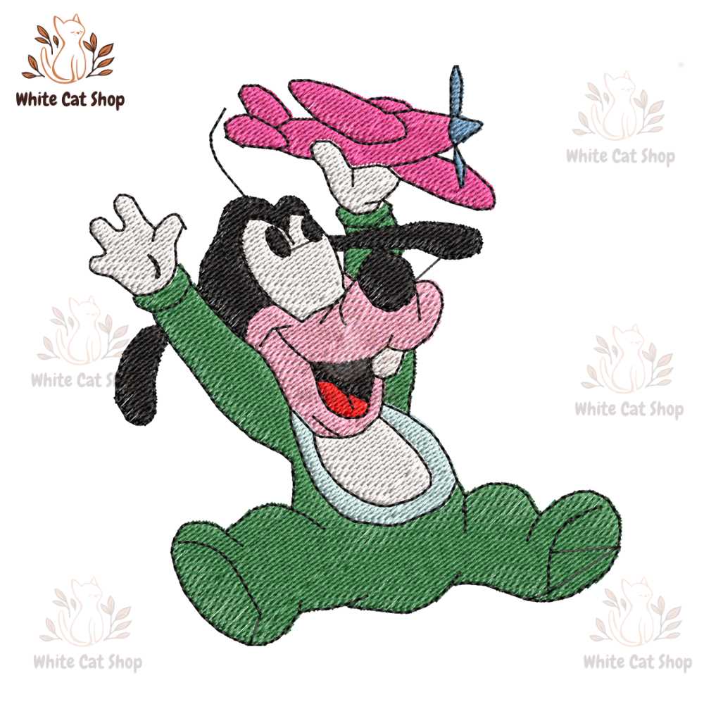 Adorable Goofy Embroidery Design Png | Inspire Uplift