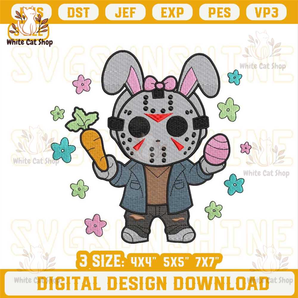Easter Bunny Jason Mask Embroidery Pattern, Jason Voorhees E | Inspire ...