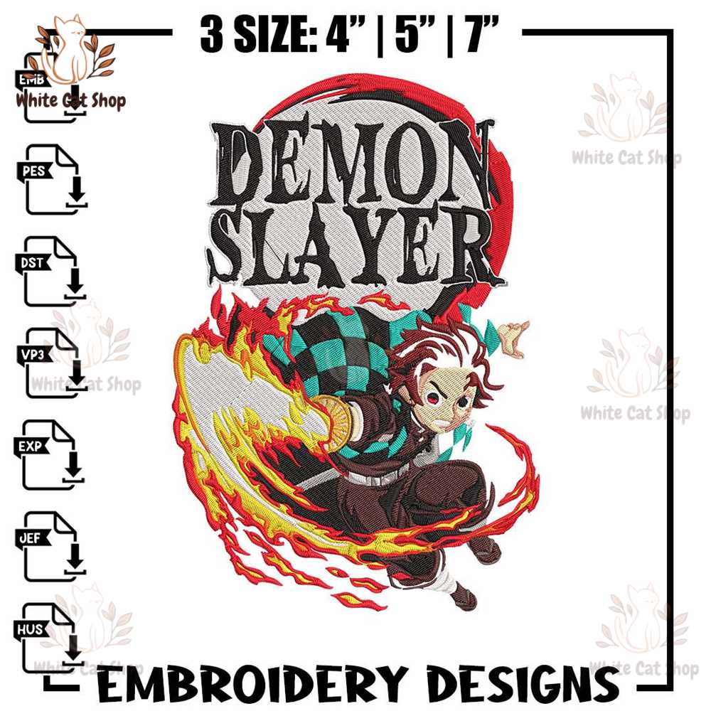 Demon slayer poster Embroidery Design, Demon slayer Embroide | Inspire ...