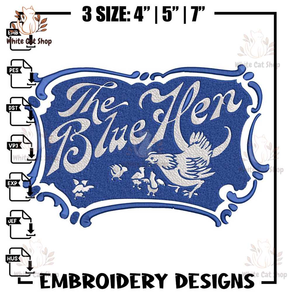 Delaware Blue Hens logo embroidery design, NCAA embroidery, | Inspire ...