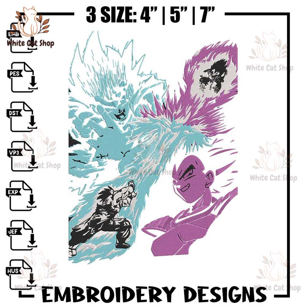 Goku vs Vegeta Embroidery Design, Dragonball Embroidery, Emb | Inspire ...