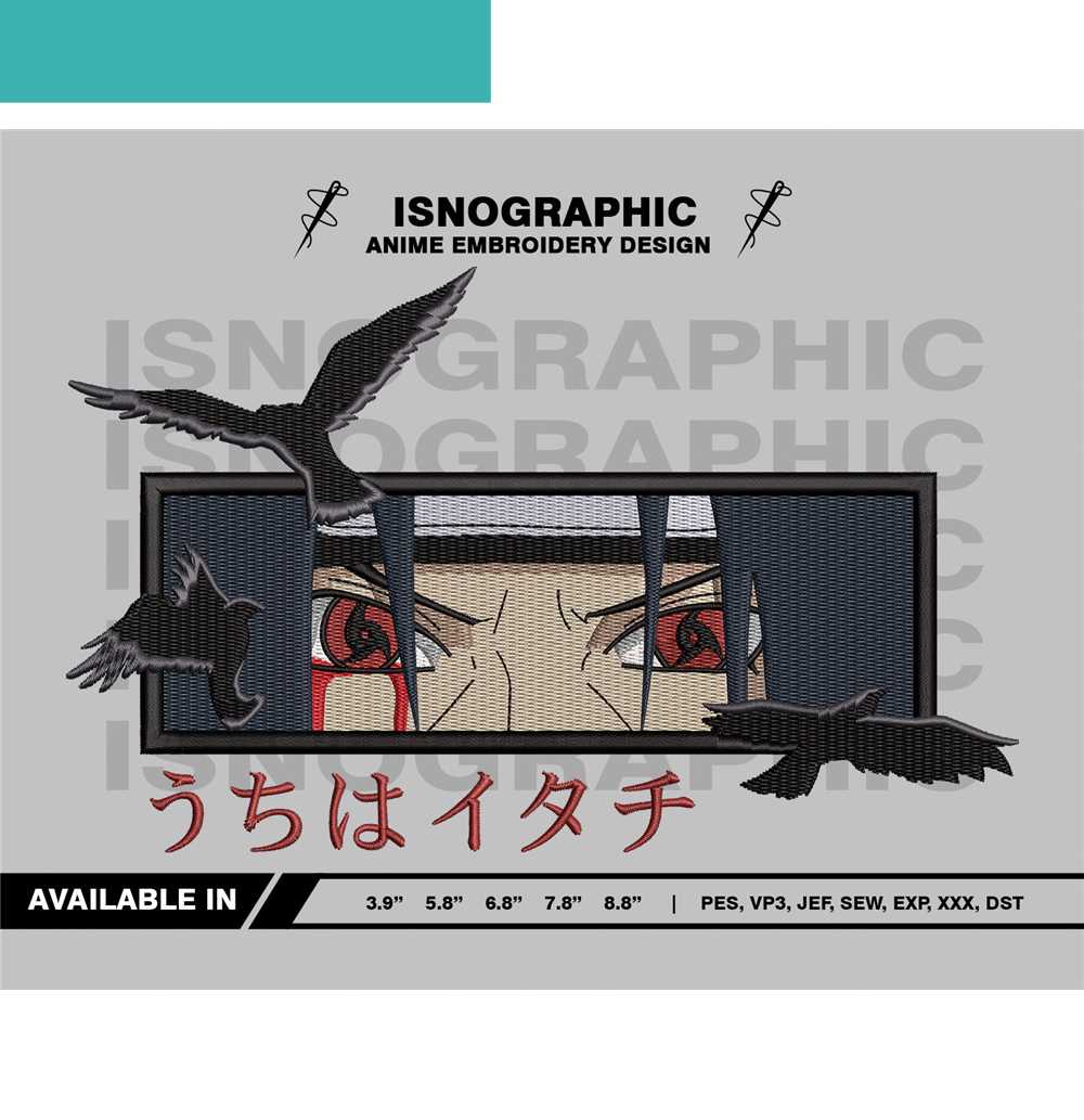 Anime Itachi Eyes Inspired Embroidery Design Files - Inspire Uplift