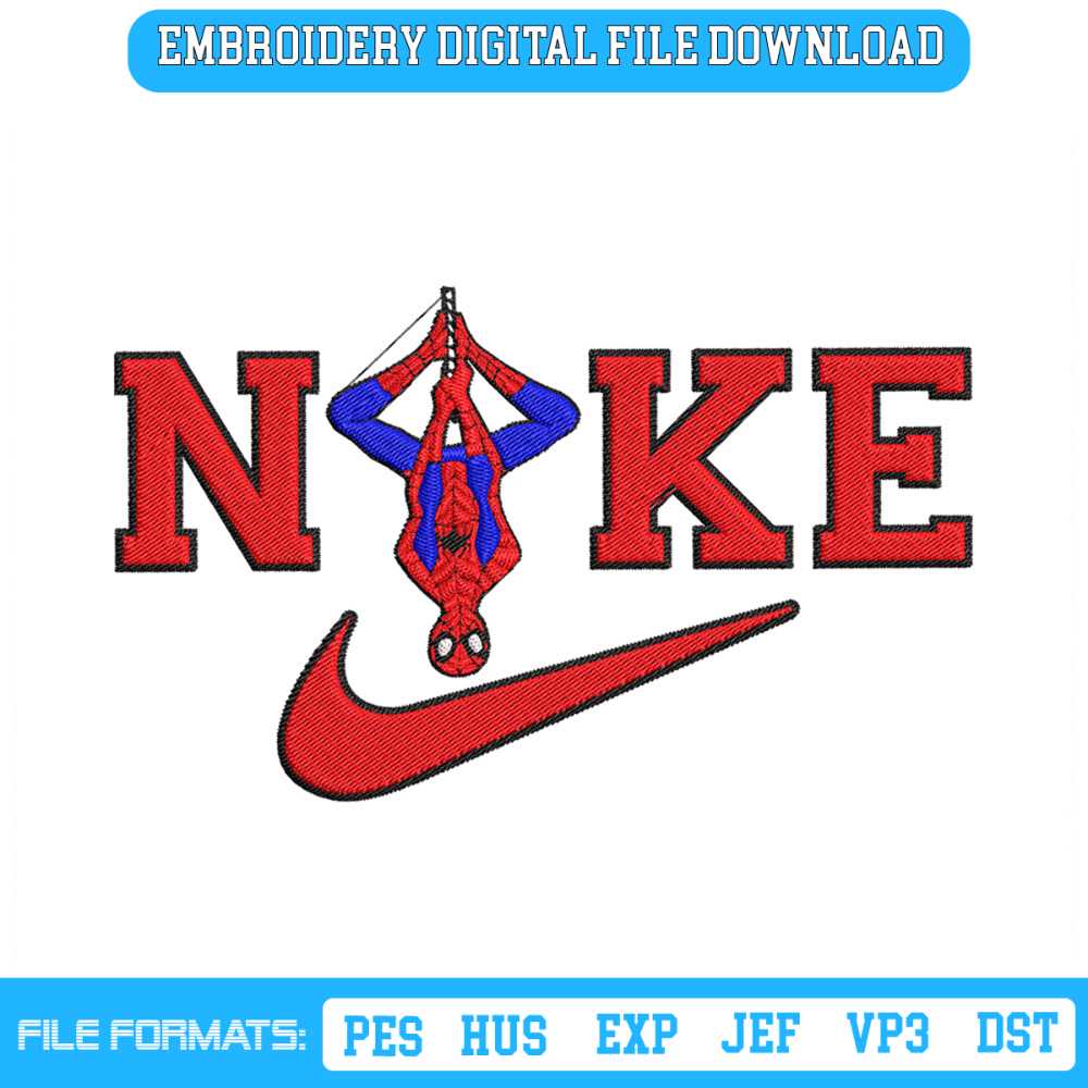 Nike Spider Man Cartoon Embroidery Designs File Nike Machine | Inspire ...