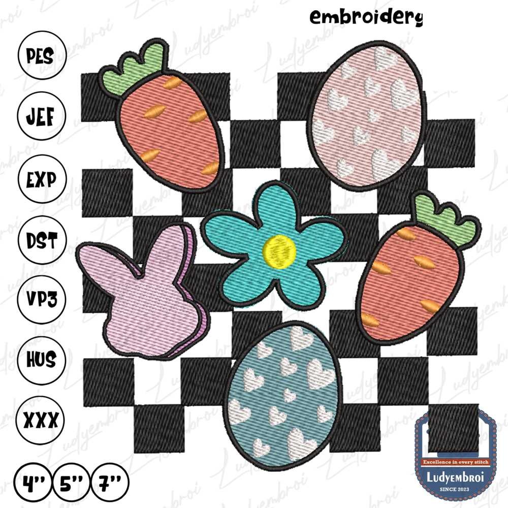 Hot Easter Bunny Candy Embroidery Design, Cute Pink Rabbit C - Inspire ...