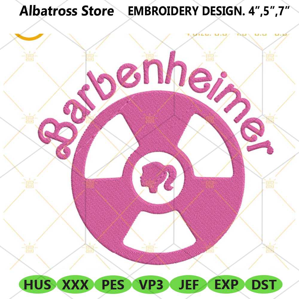 Barbenheimer Logo Embroidery Designs, Movie 2023 Embroidery | Inspire ...