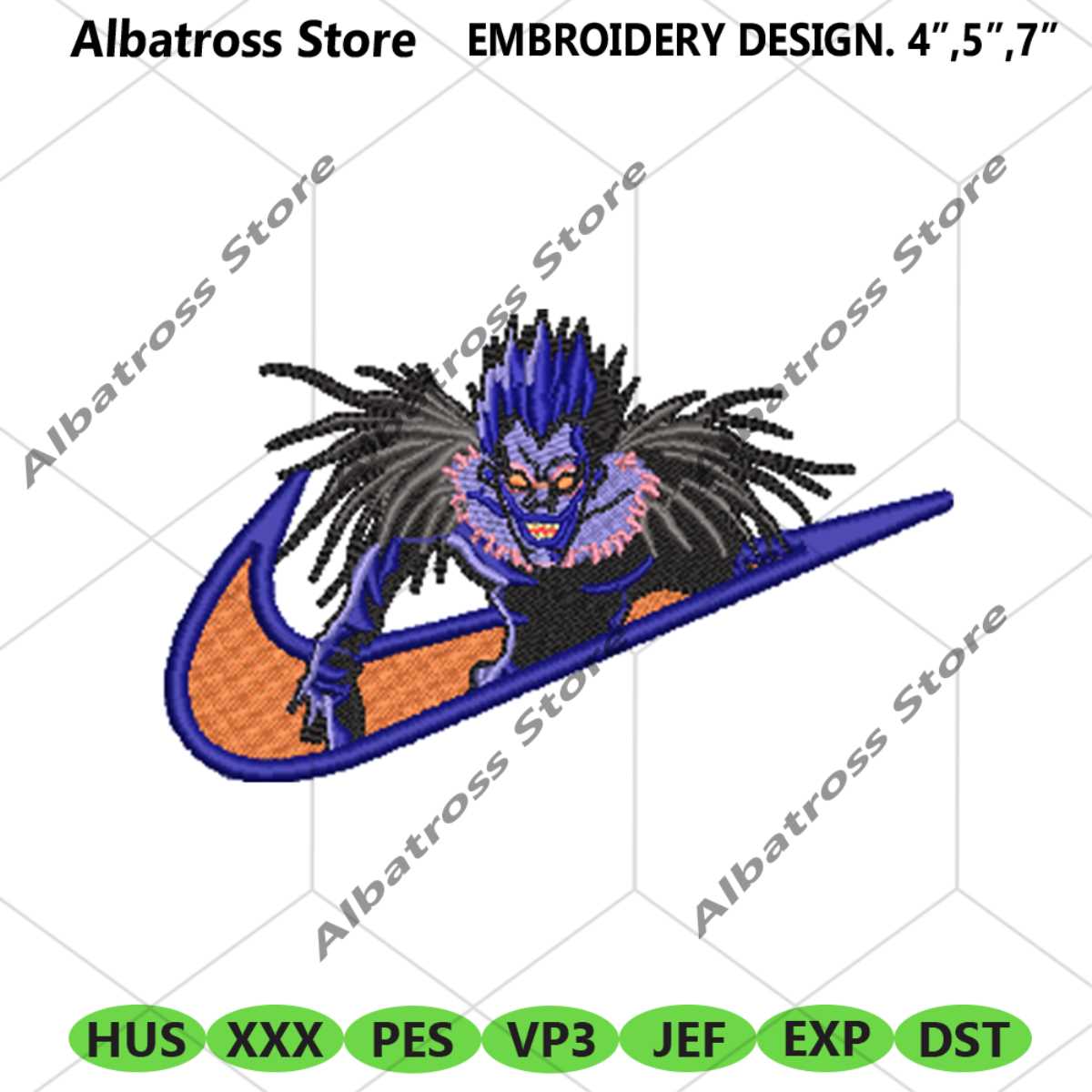 Nike Logo x Ryuk Embroidery Design Death Note Embroidery Fil - Inspire ...