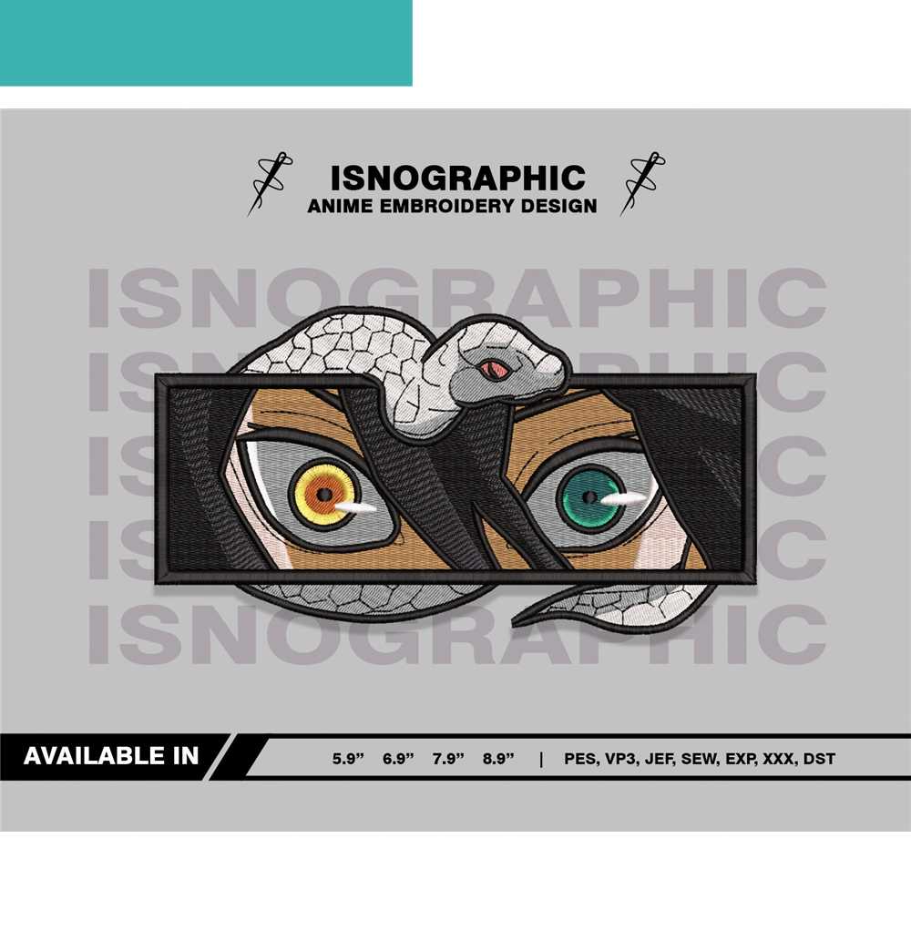Anime Obanai Iguro Eyes Inspired Embroidery Design File | Inspire Uplift