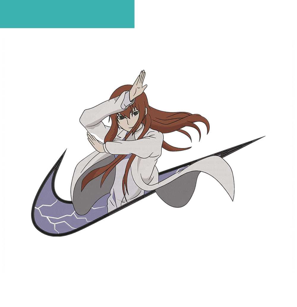 Kurisu Makise x Nike Embroidery Designs File Anime Steins Ga | Inspire ...