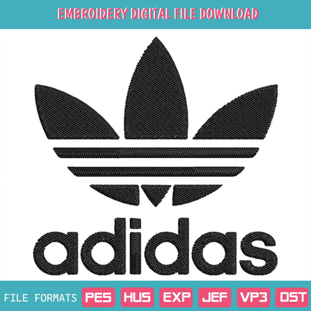 Adidas Embroidery Designs File, Adidas Logo Machine Embroide | Inspire ...