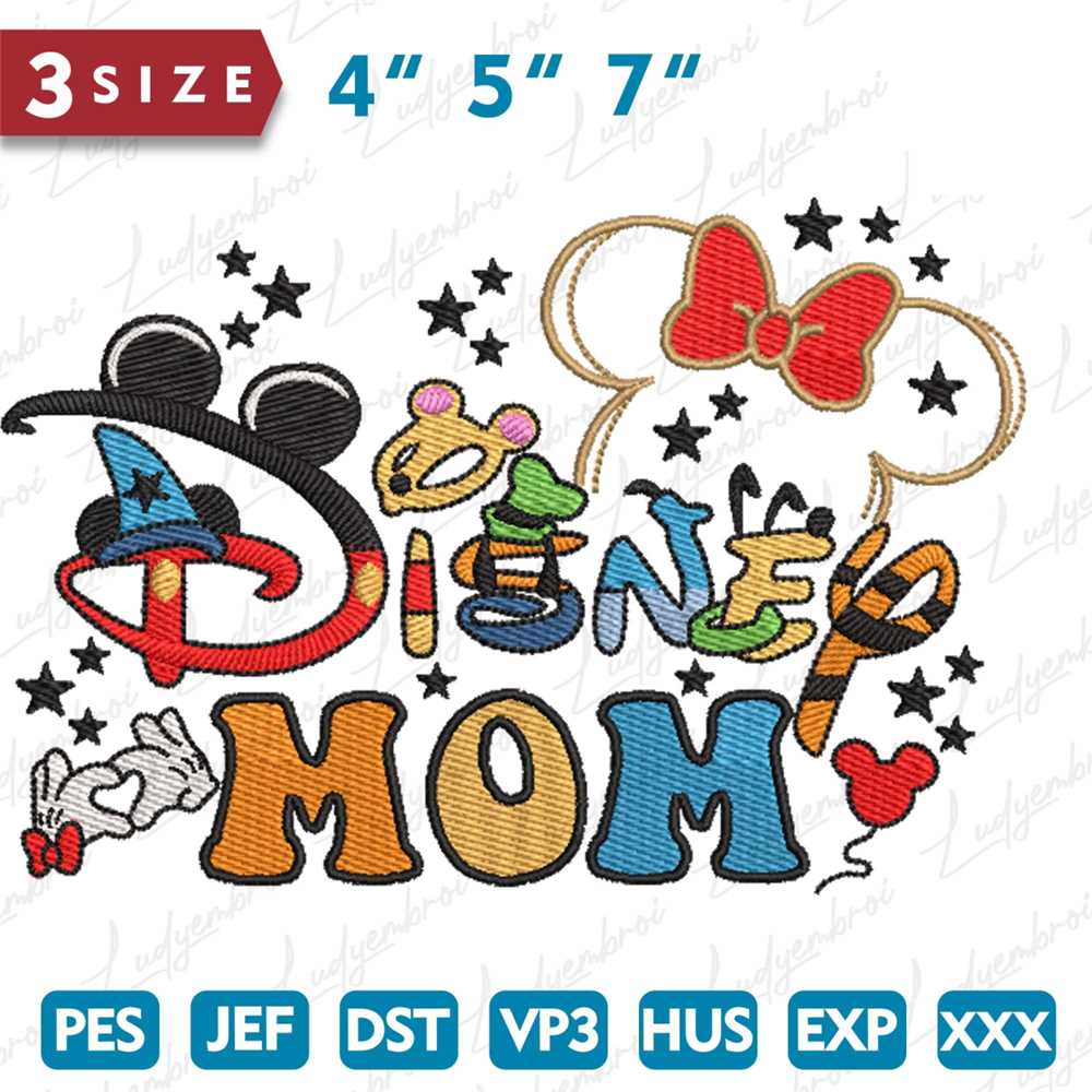Cute Cartoon Mama Mouse Embroidery Designs, Movie Cartoon Mo | Inspire ...