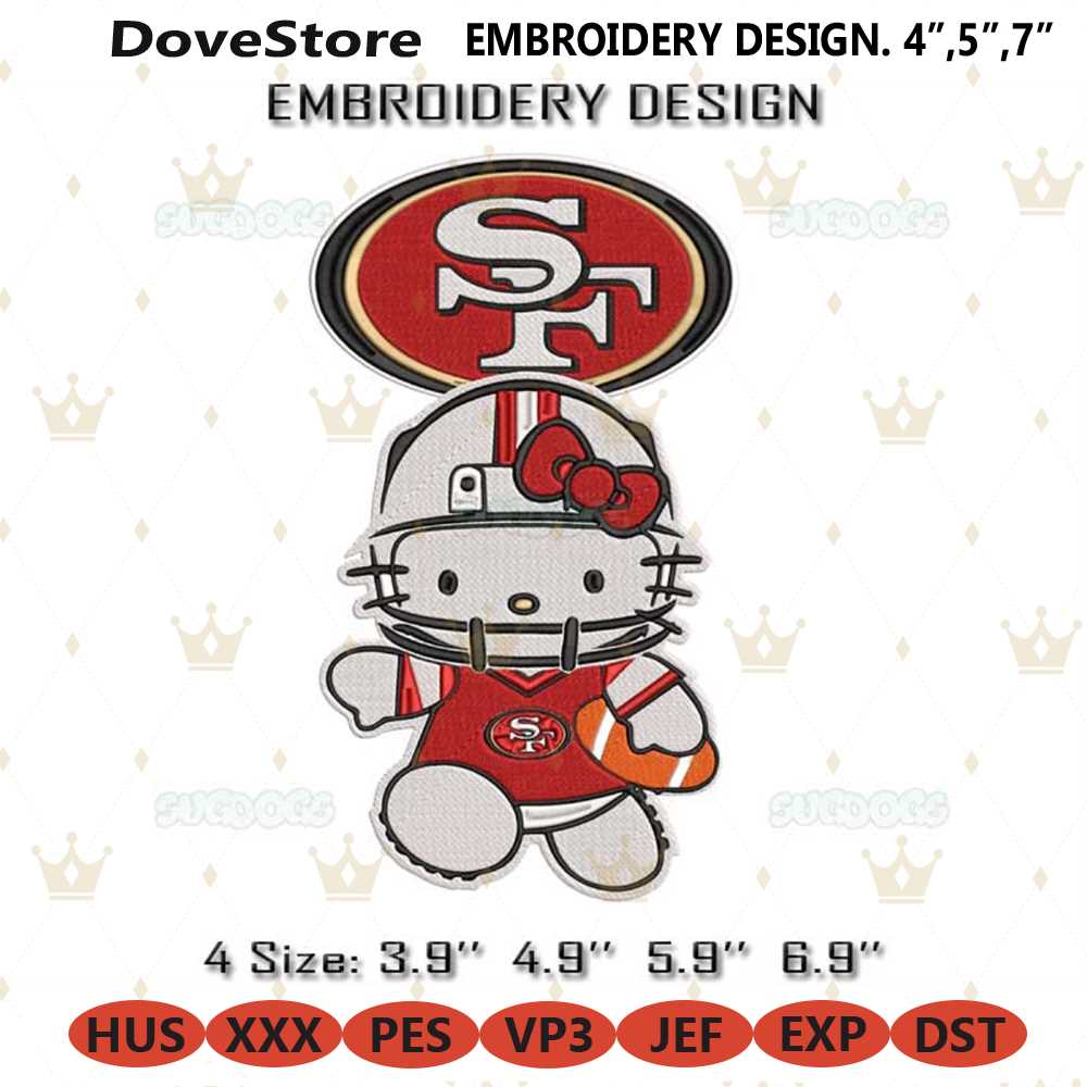 Hello Kitty San Francisco 49ers Embroidery | Inspire Uplift