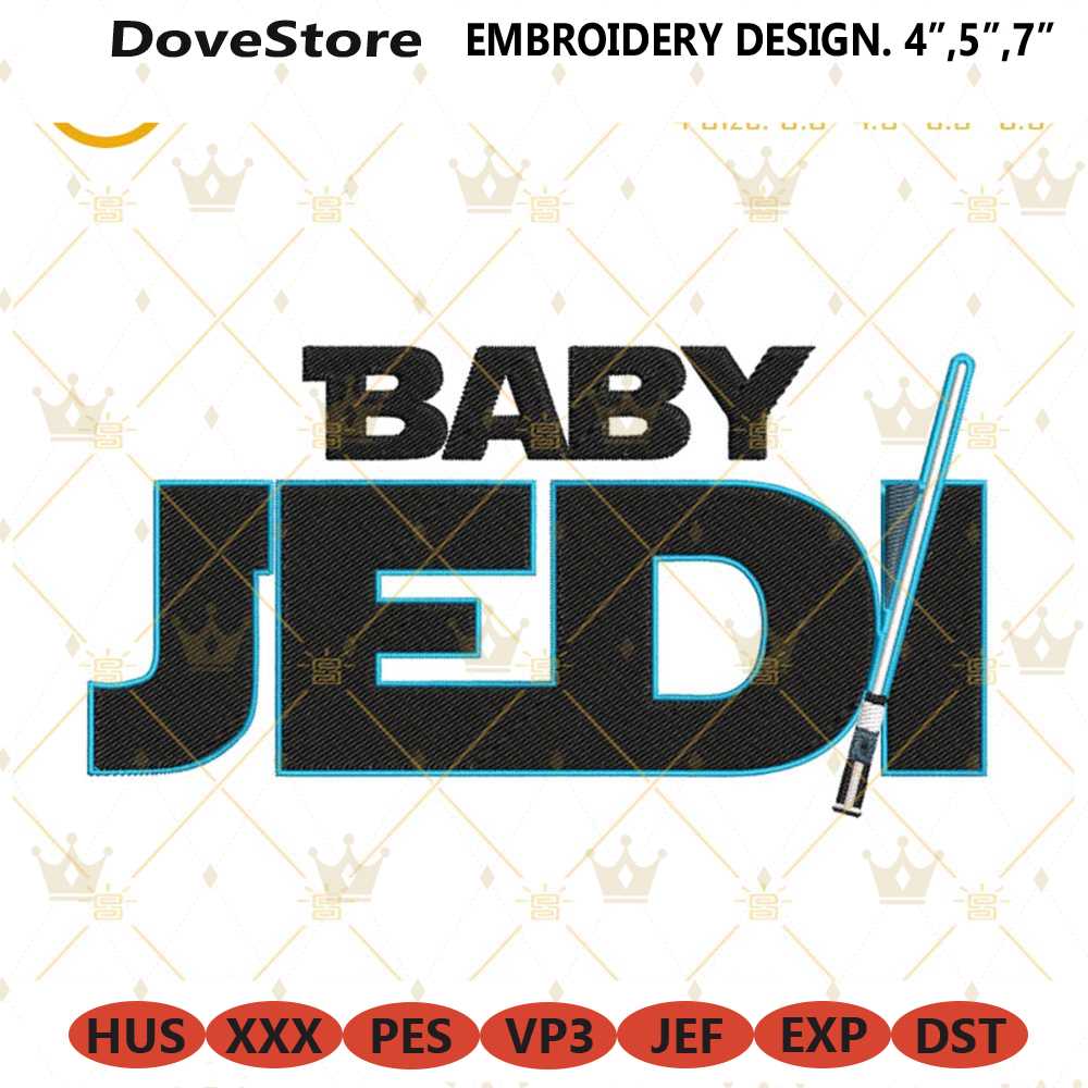 Baby Jedi Lightsaber Embroidery Design File, Star Wars Famil | Inspire ...
