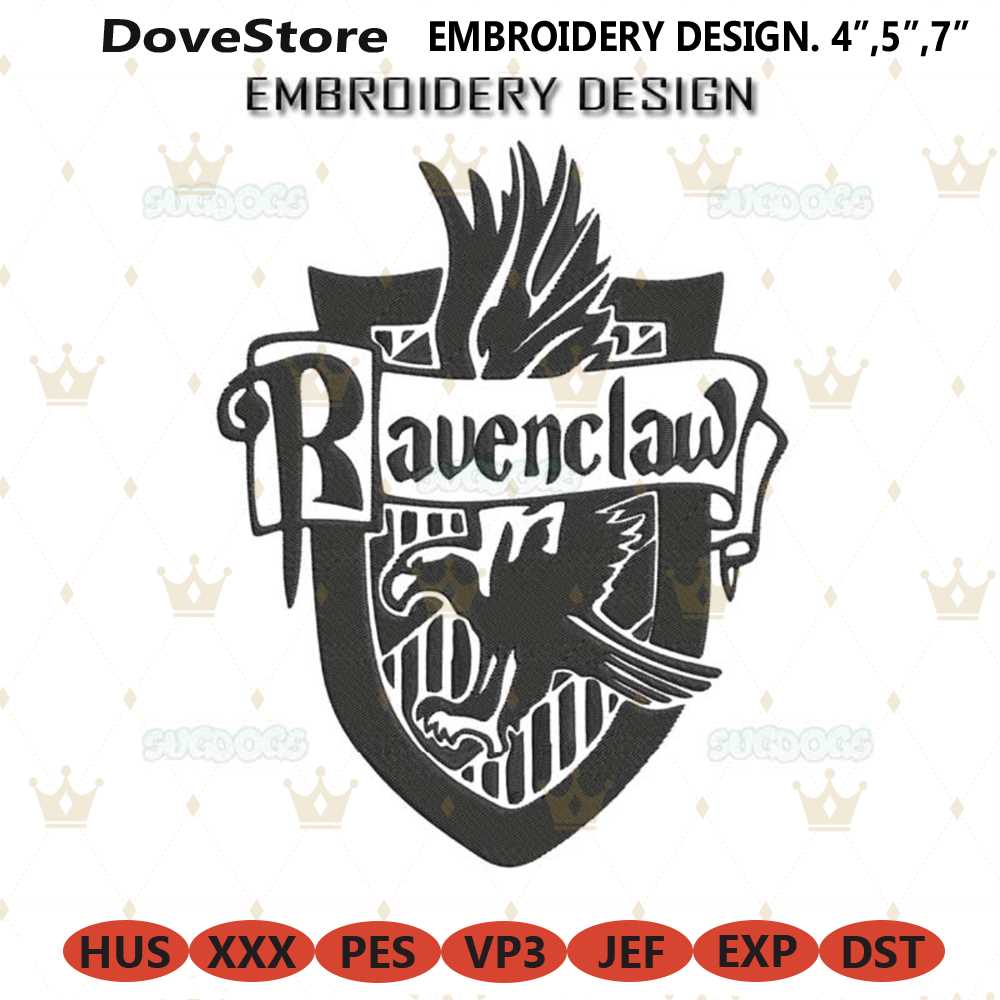 Ravenclaw Logo Embroidery Design File, Harry Potter Embroide | Inspire ...