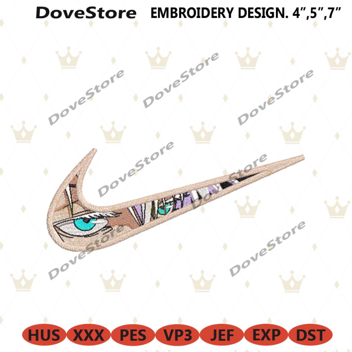 Satoru Gojo Eyes Nike Logo Embroidery Design Instant Downloa | Inspire ...