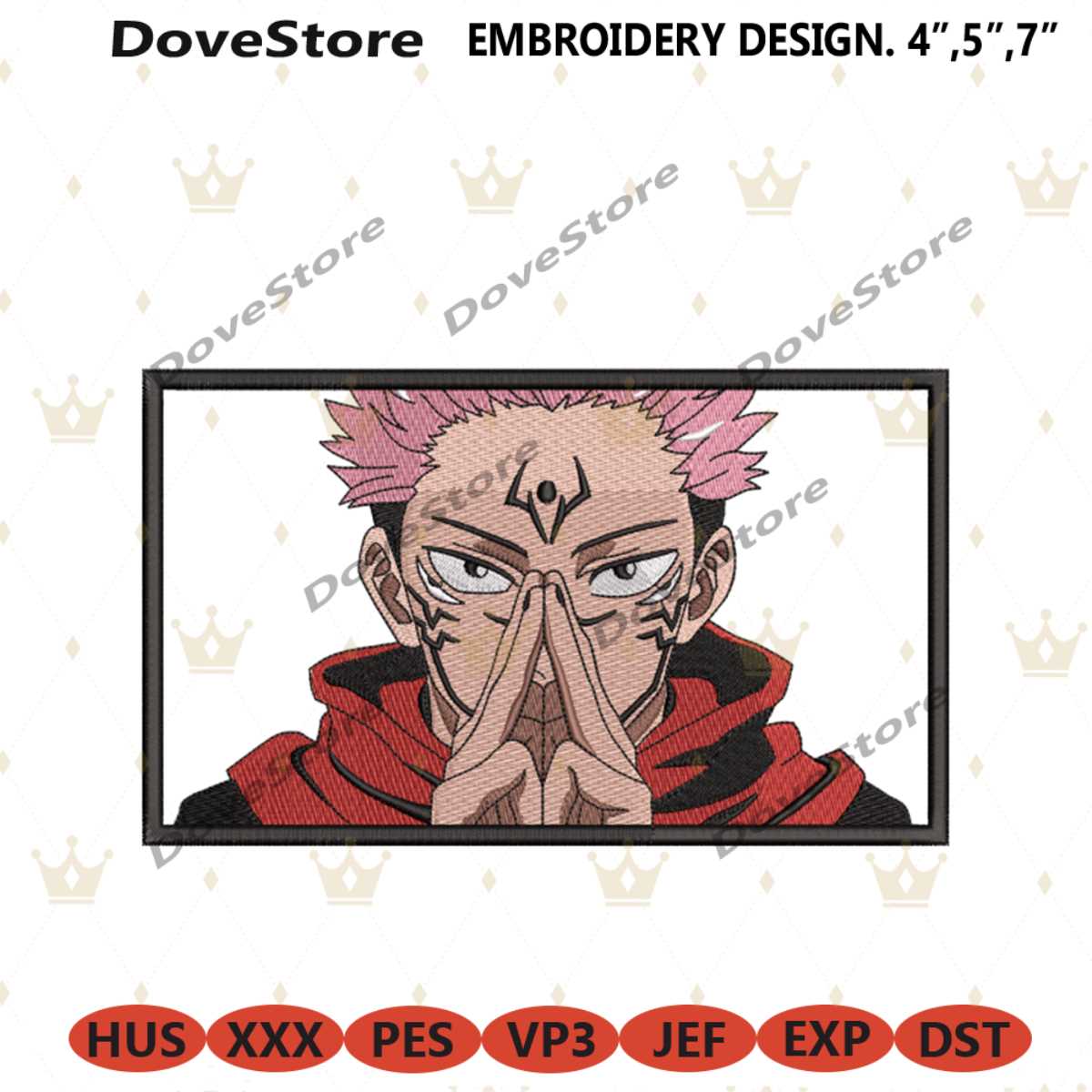 Sukuna Box Anime Jujutsu Kaisen Embroidery Design Instant Do - Inspire ...