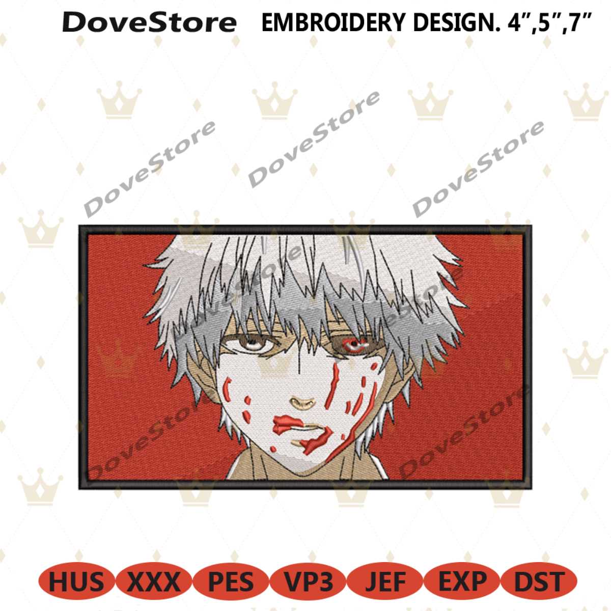 Kaneki Ken Bloody Embroidery Design File Anime Tokyo Ghould - Inspire ...