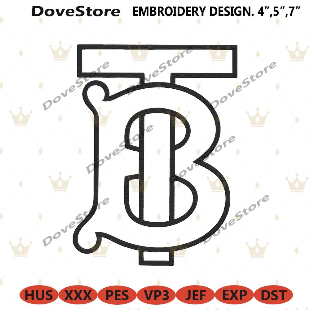 Burberry Logo Outlines Embroidery Design Download | Inspire Uplift