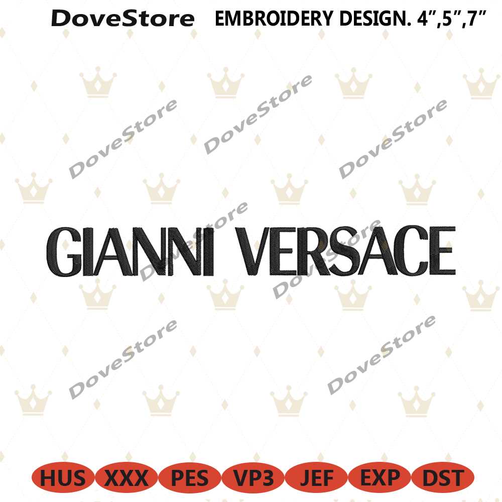 Gianni Versace Wordmark Logo Characters Embroidery Design Do | Inspire ...