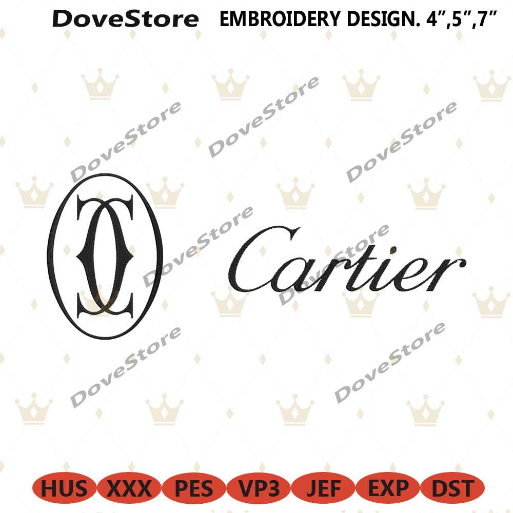 Cartier Logo Brand Embroidery Instant Download | Inspire Uplift