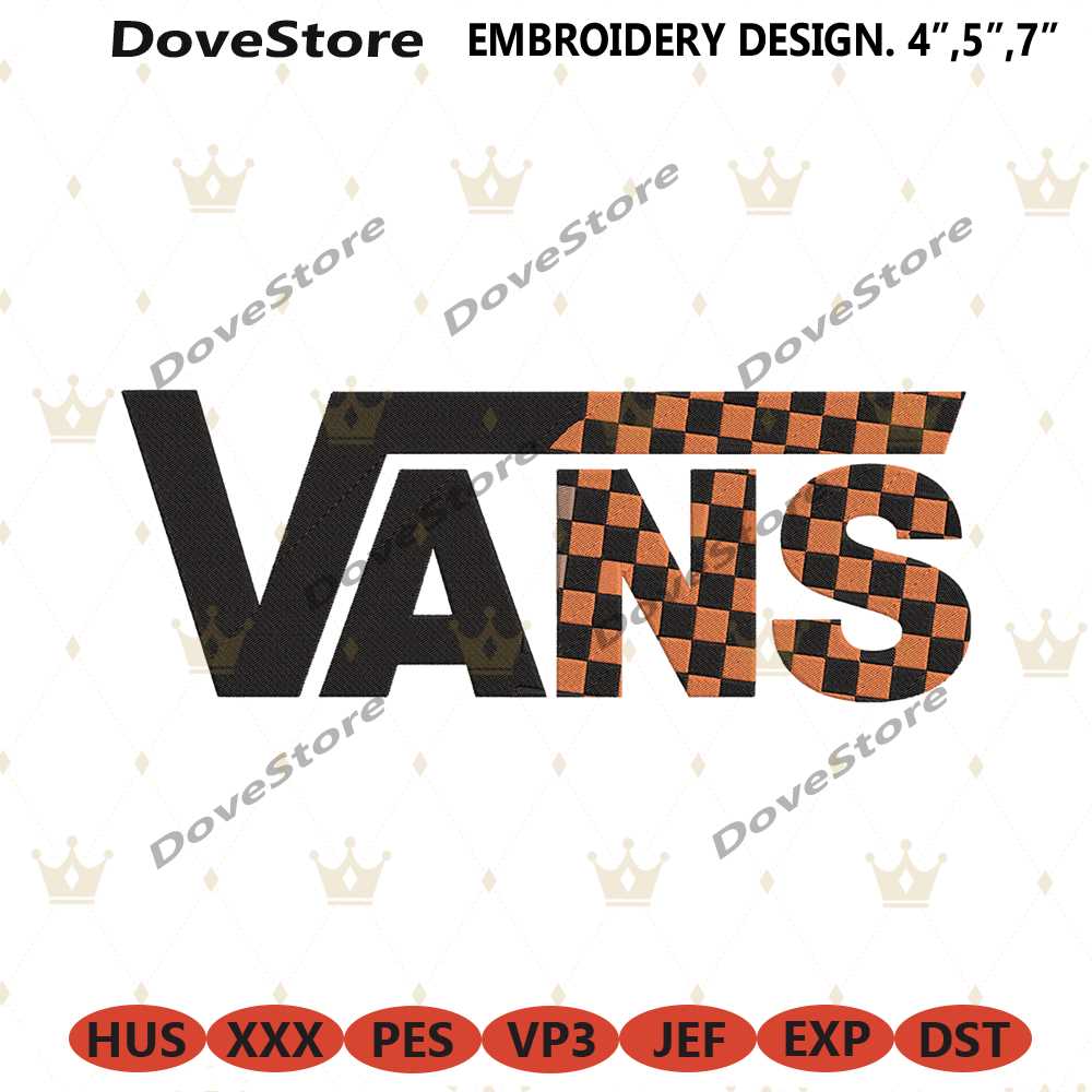 Vans Logo Caro Embroidery Design Download | Inspire Uplift