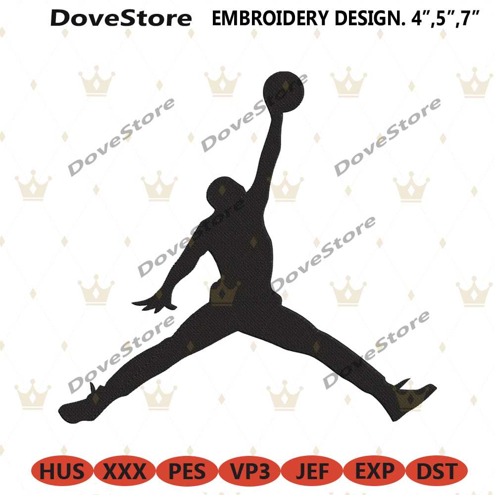 Jordan Air Logo Symbol Embroidery Instant Download | Inspire Uplift