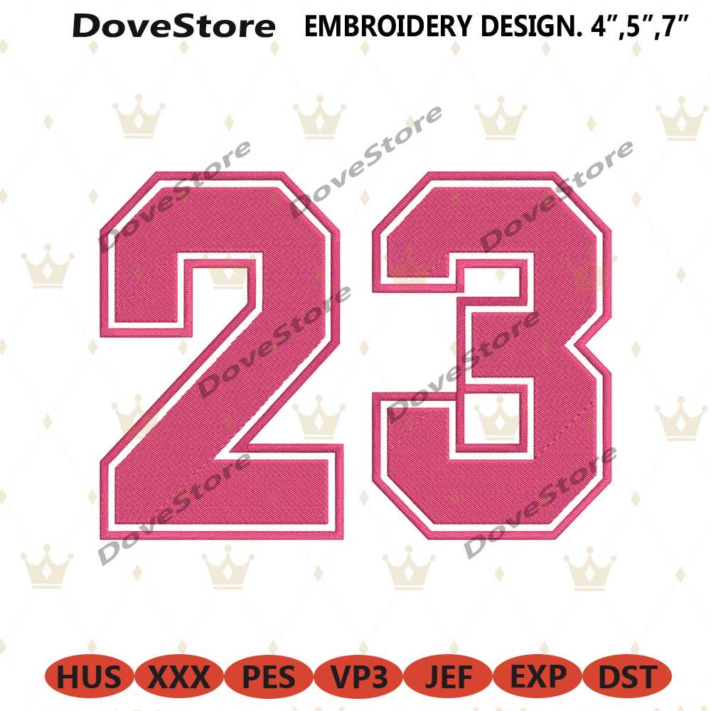 Jordan 23 Varsity Pink Logo Embroidery Instant Download | Inspire Uplift