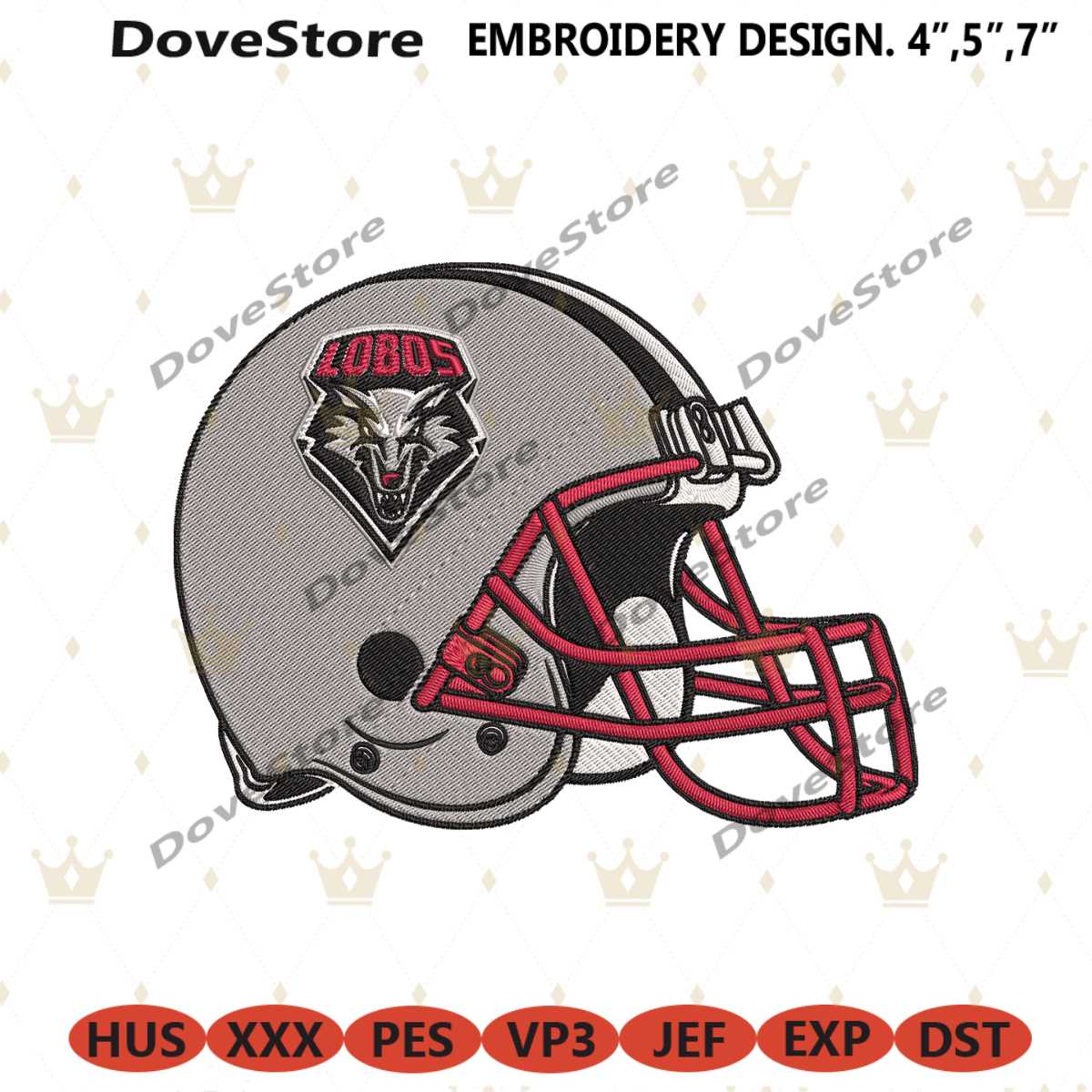 New Mexico Lobos Helmet Embroidery Instant Download | Inspire Uplift