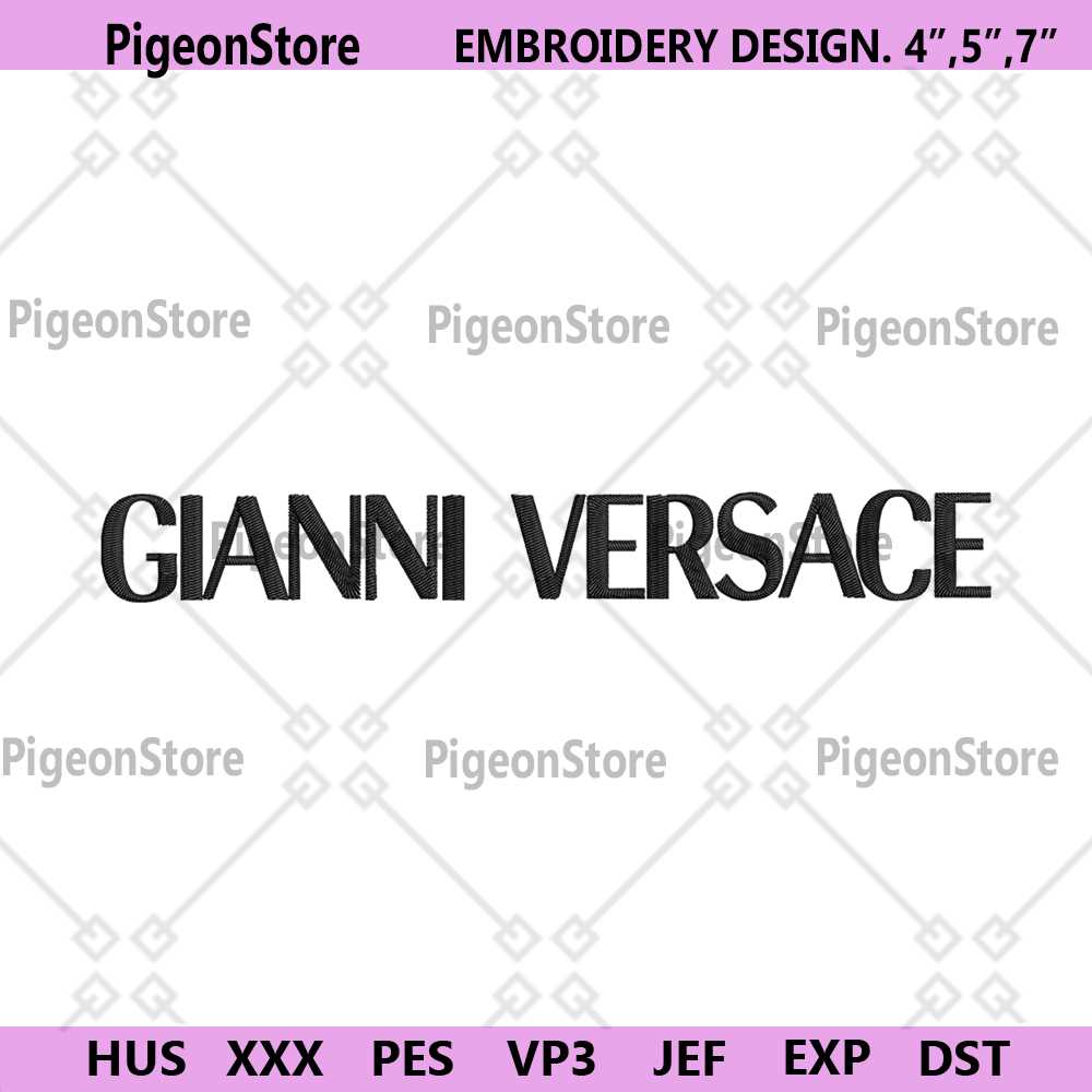 Gianni Versace Wordmark Logo Characters Embroidery Design Do | Inspire ...