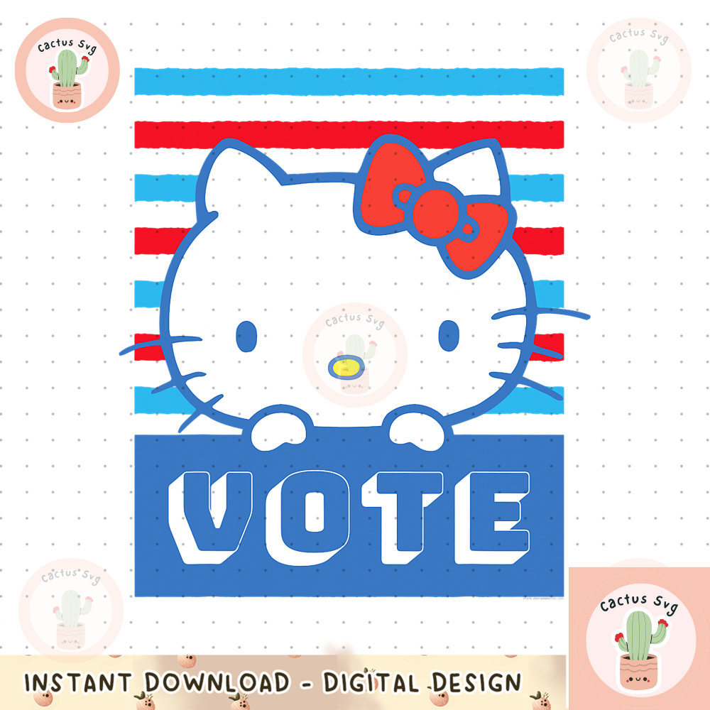 Hello Kitty Vote Stripes png, digital download, instant | Inspire Uplift
