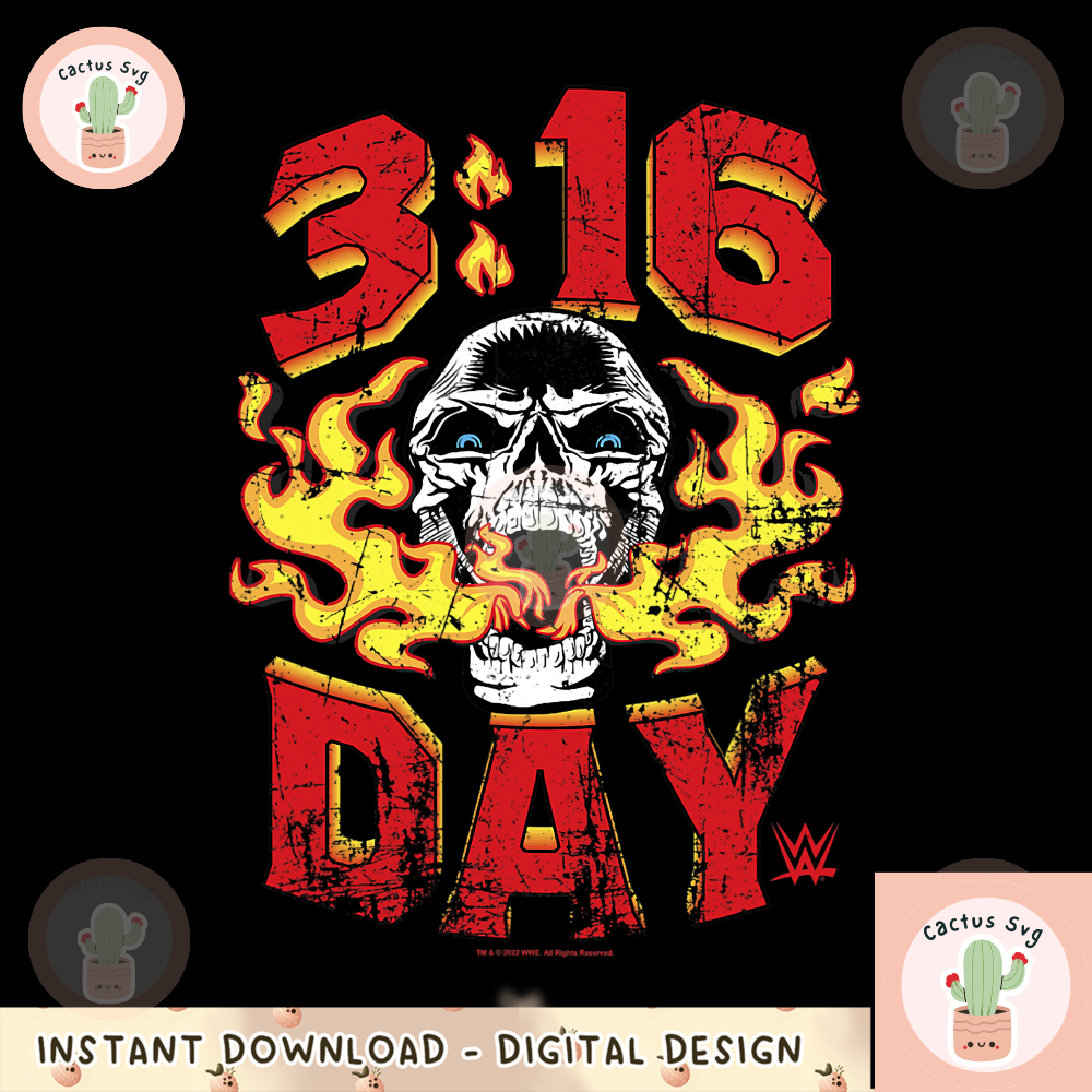 WWE 316 Day Stone Cold Steve Austin Skull Flames png, digita | Inspire ...