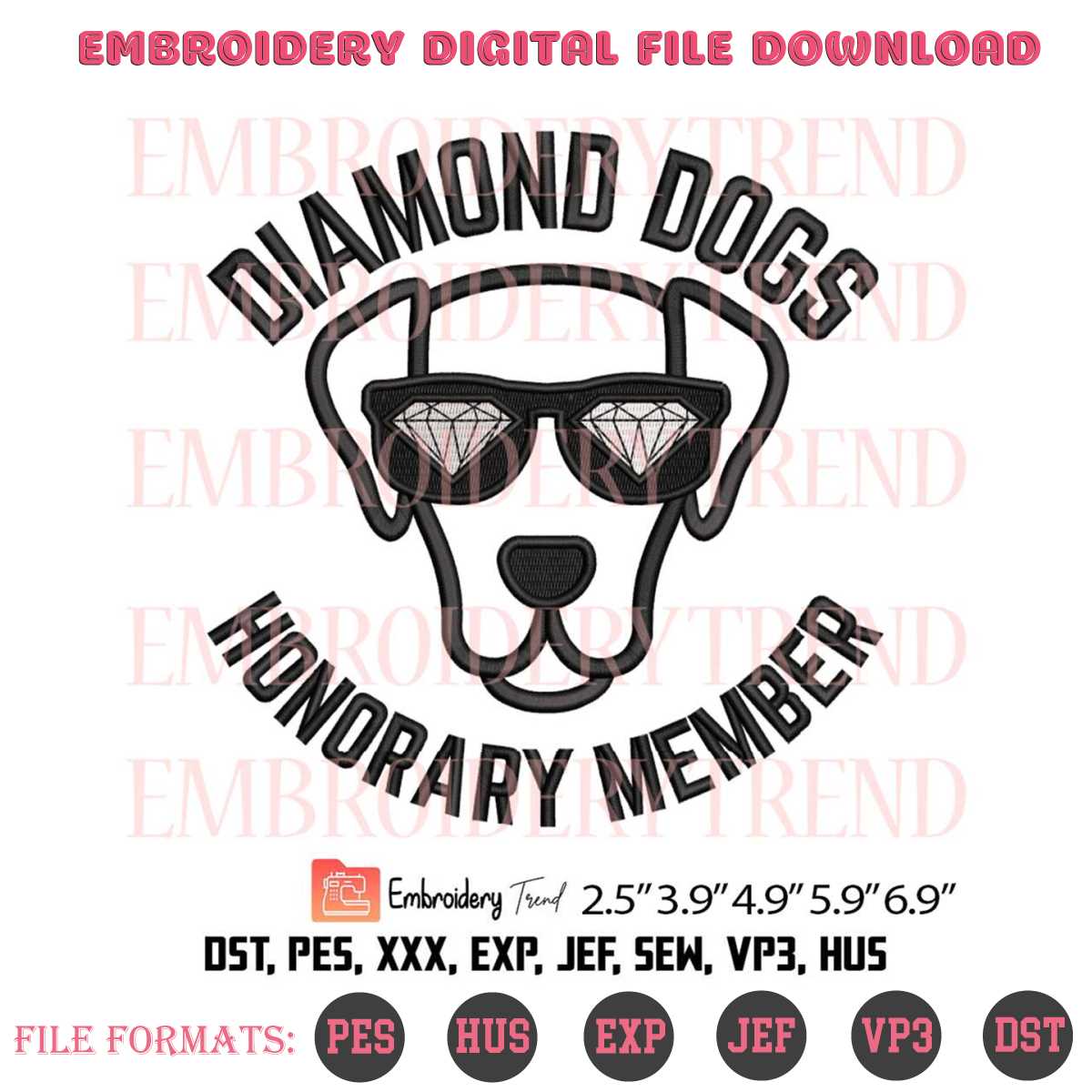 Diamond Dogs Embroidery Ted Lasso Machine Embroidery Design - Inspire ...