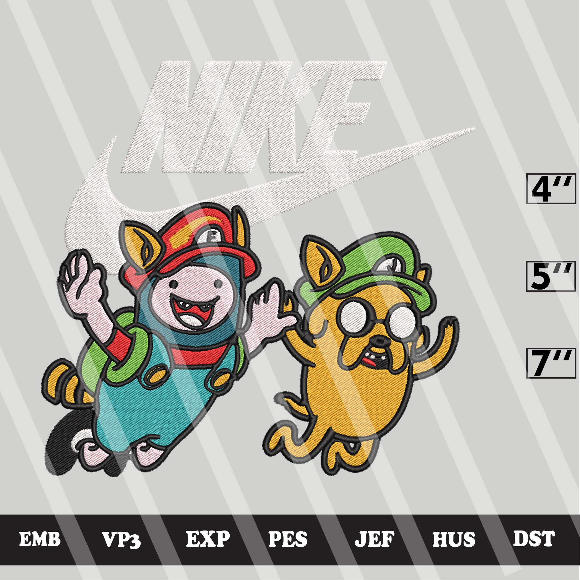 Adventure Time Mario Ni.ke Embroidery Design files, Machine - Inspire ...