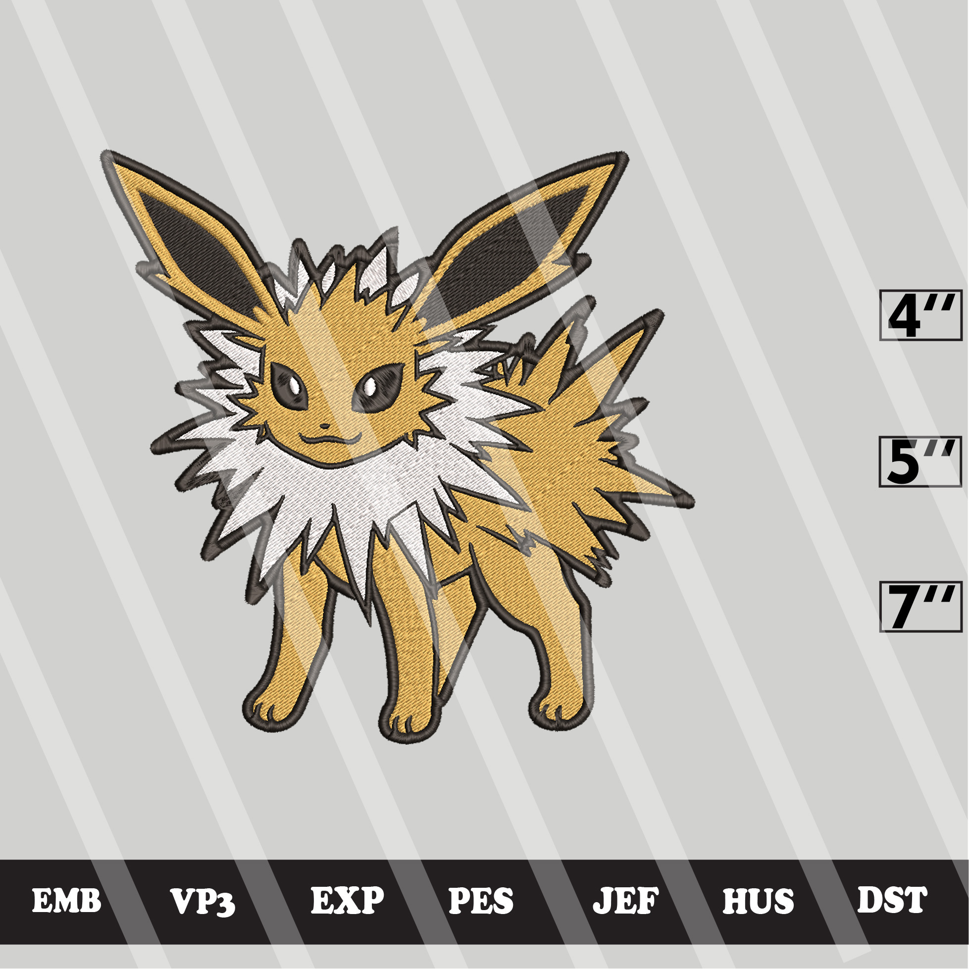 Jolteon Pokemon Embroidery Design, Pokemon Embroidery, Anime | Inspire ...